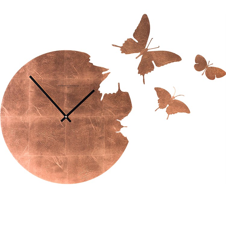 Orologio da parete Butterfly foglia rame - Karmaregalo