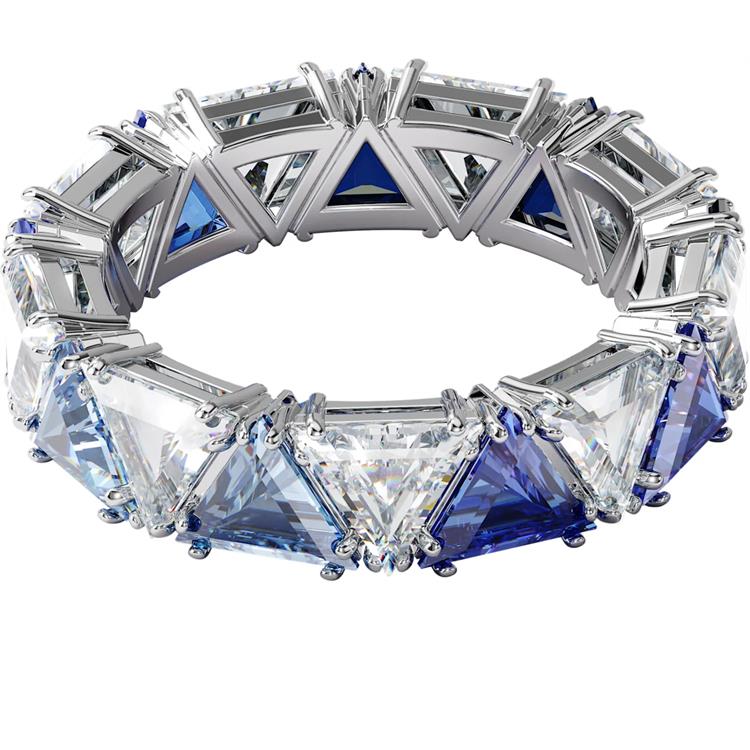 Anello Cocktail Millenia Blu Placcato Rodio - Karmaregalo